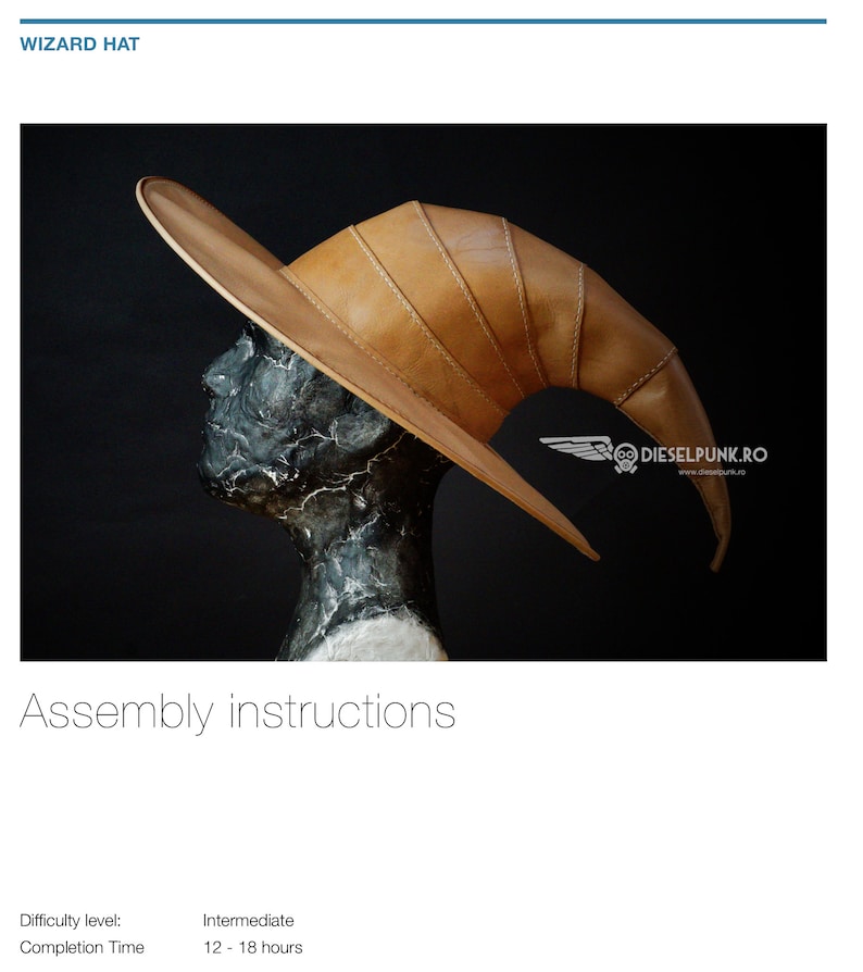 Wizard Hat Pattern Witch Hat Leather DIY Pdf Download - Etsy Australia