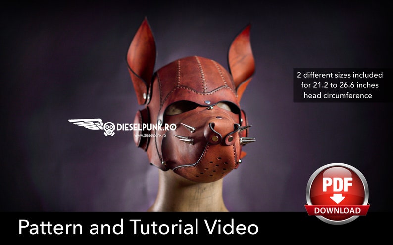 Dog Mask Pattern Wolf Mask Pdf Download Pup Hood Pattern | Etsy Canada