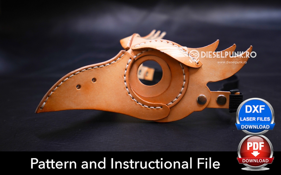 Leather Bird Mask Pattern: Easy DIY Craft - PDF & DXF Files - Etsy