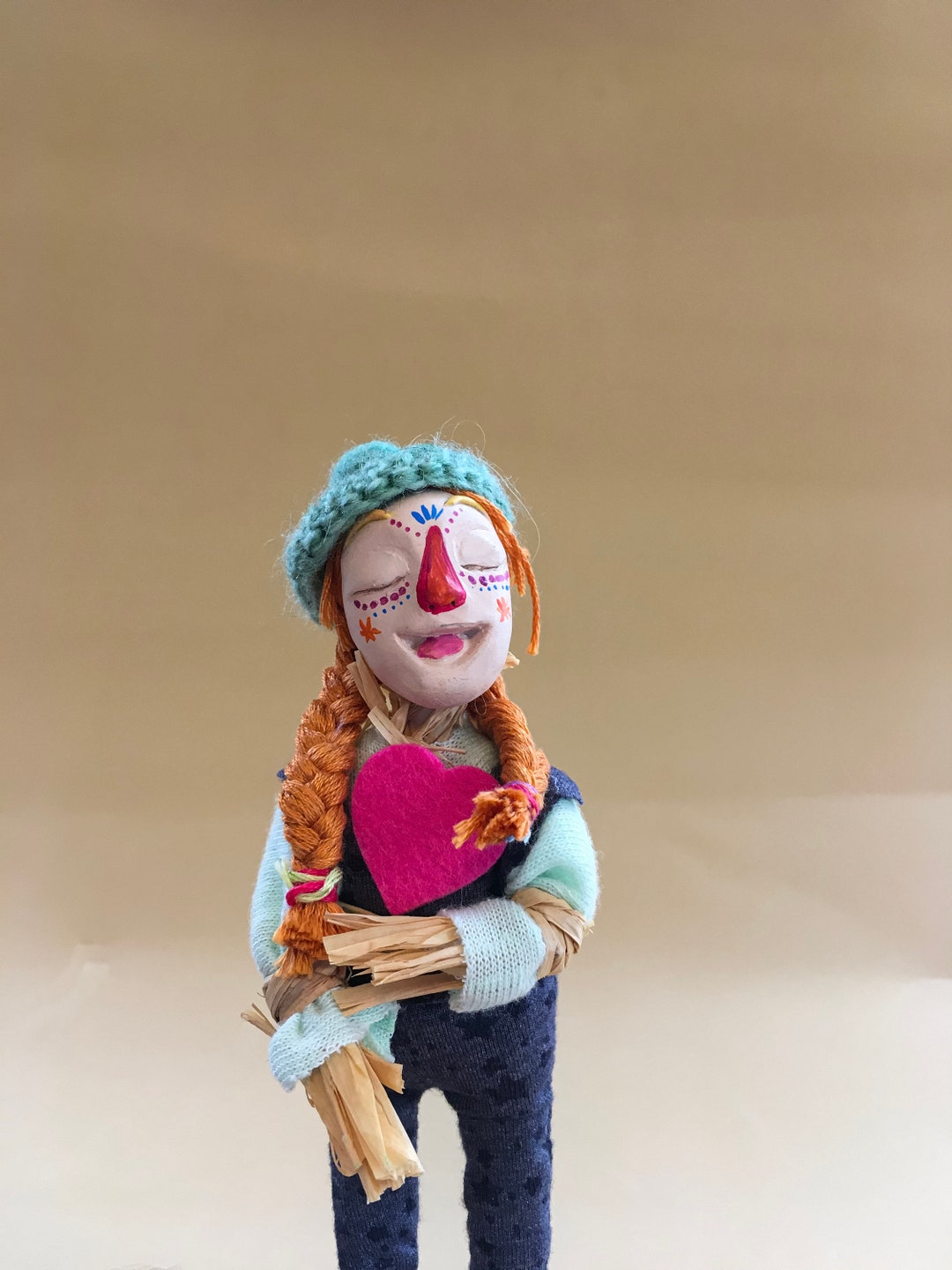 Harvest Hug: the Adorable Scarecrow, Collectible Doll, Halloween Art ...