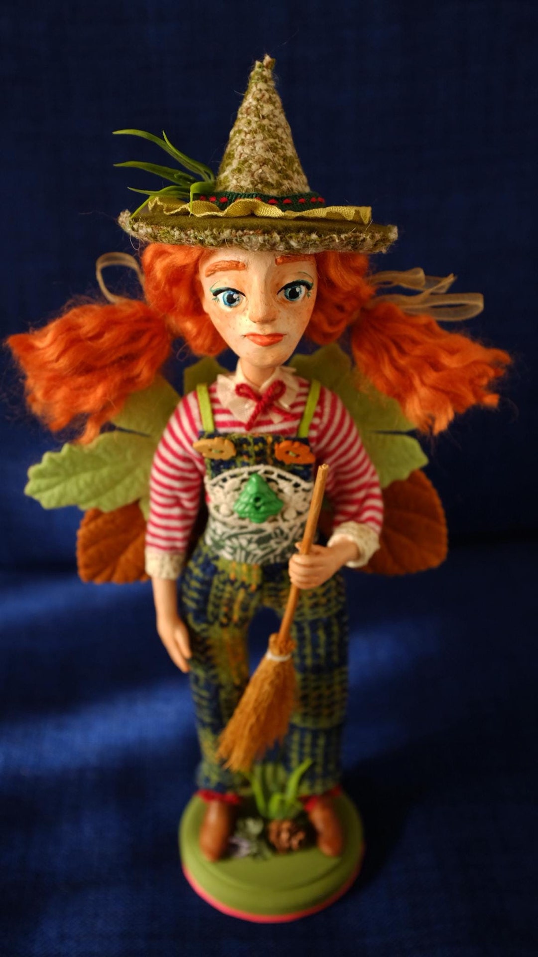 Handmade Christmas Witch Art Doll: Polymer Clay Holiday Figurine - Etsy