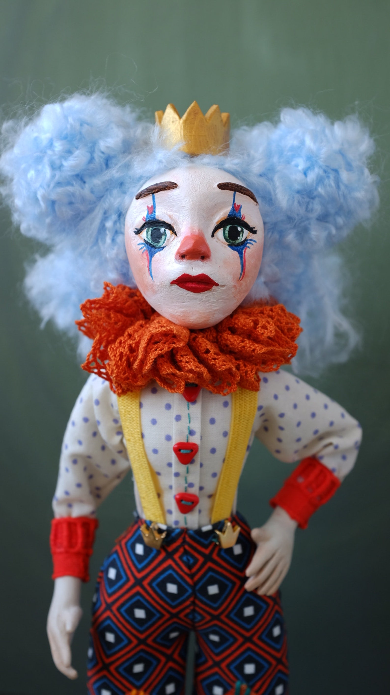 Jiji: the Whimsical Clown Figurine Collectible Art Doll OOAK - Etsy