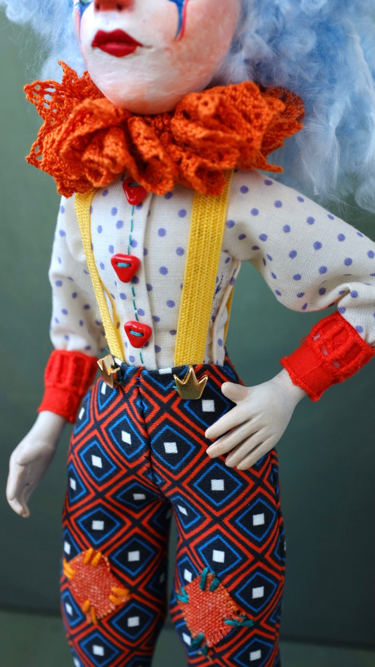 Jiji: the Whimsical Clown Figurine Collectible Art Doll OOAK - Etsy