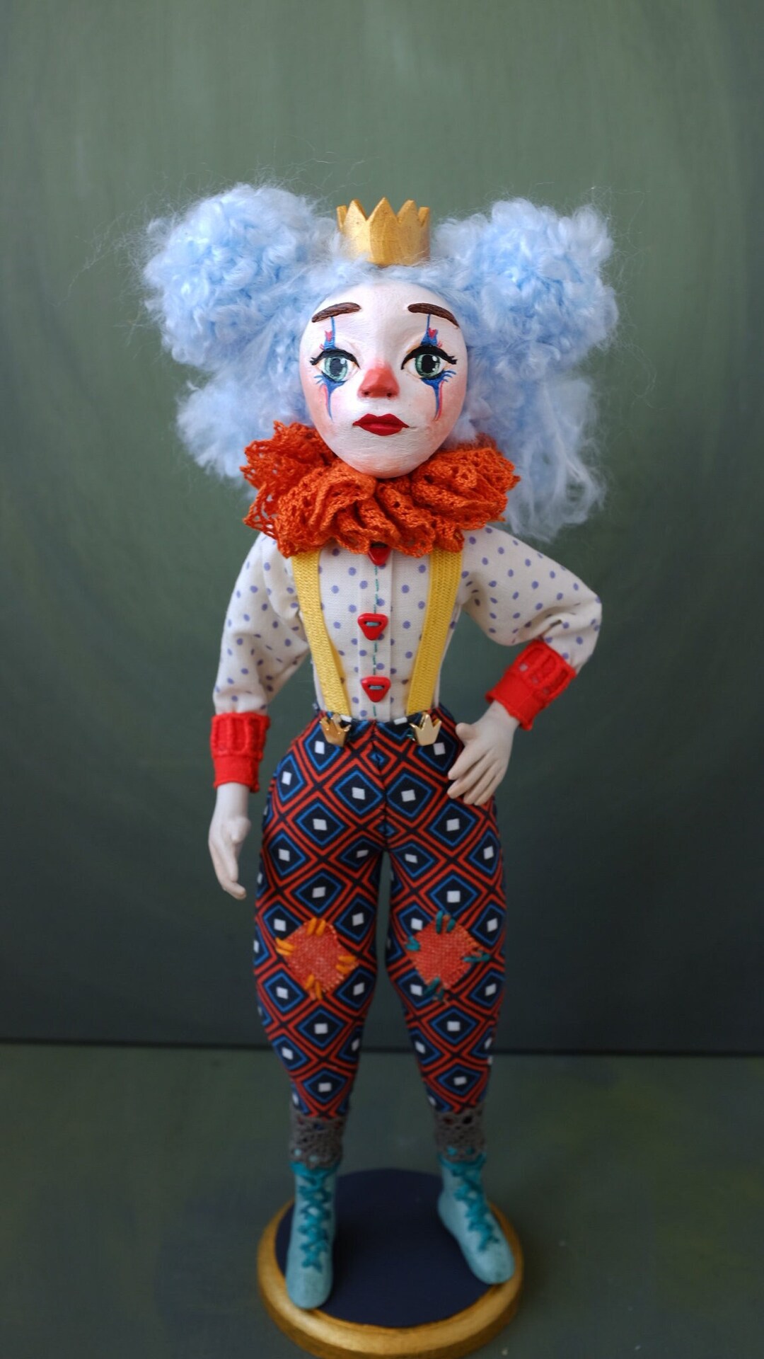 Jiji: the Whimsical Clown Figurine, Collectible Art Doll, OOAK Doll - Etsy