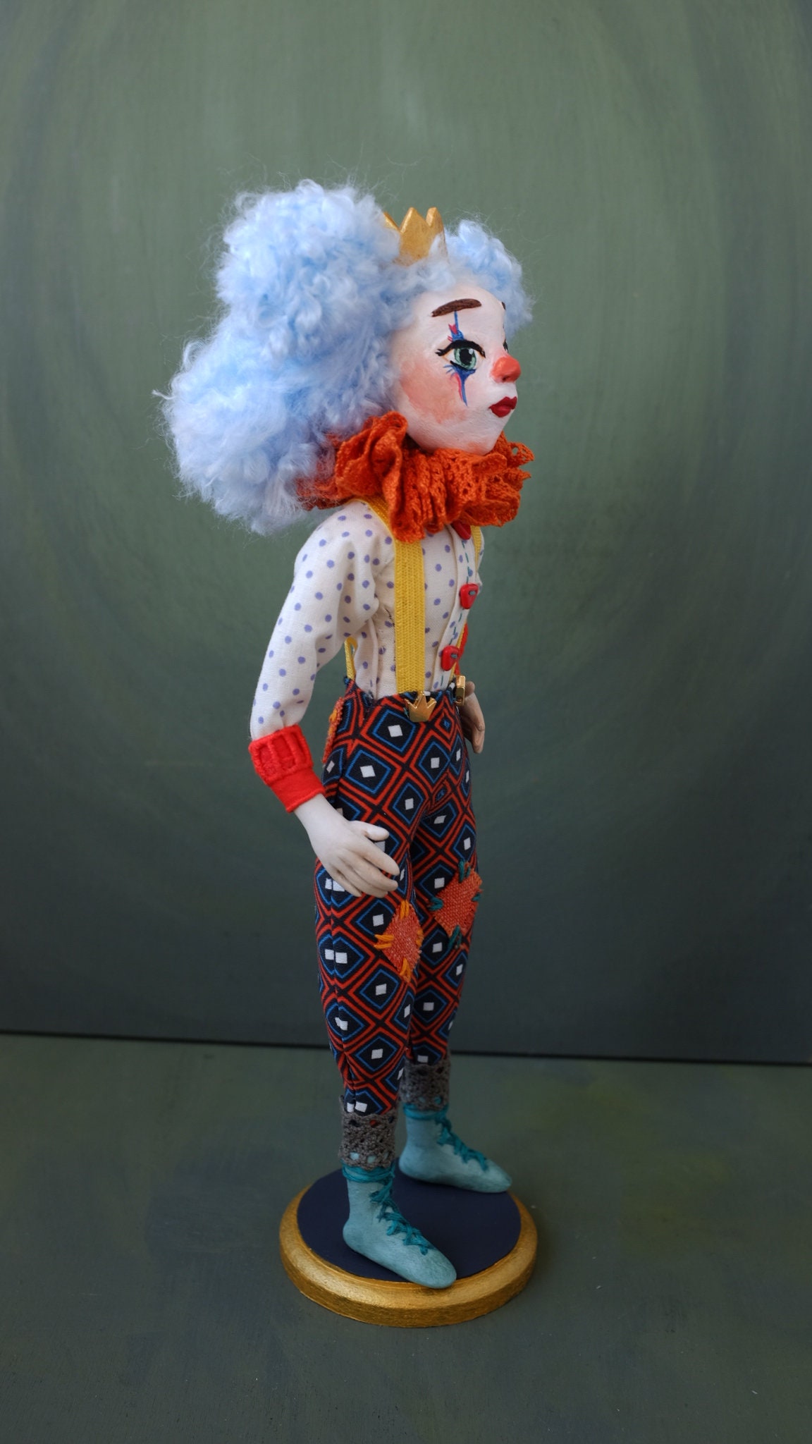Jiji: the Whimsical Clown Figurine, Collectible Art Doll, OOAK Doll - Etsy