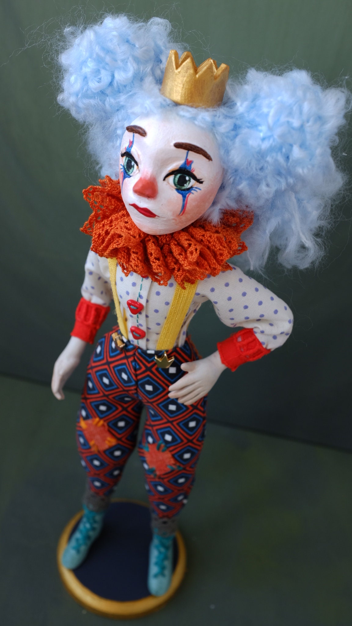 Jiji: the Whimsical Clown Figurine Collectible Art Doll OOAK - Etsy