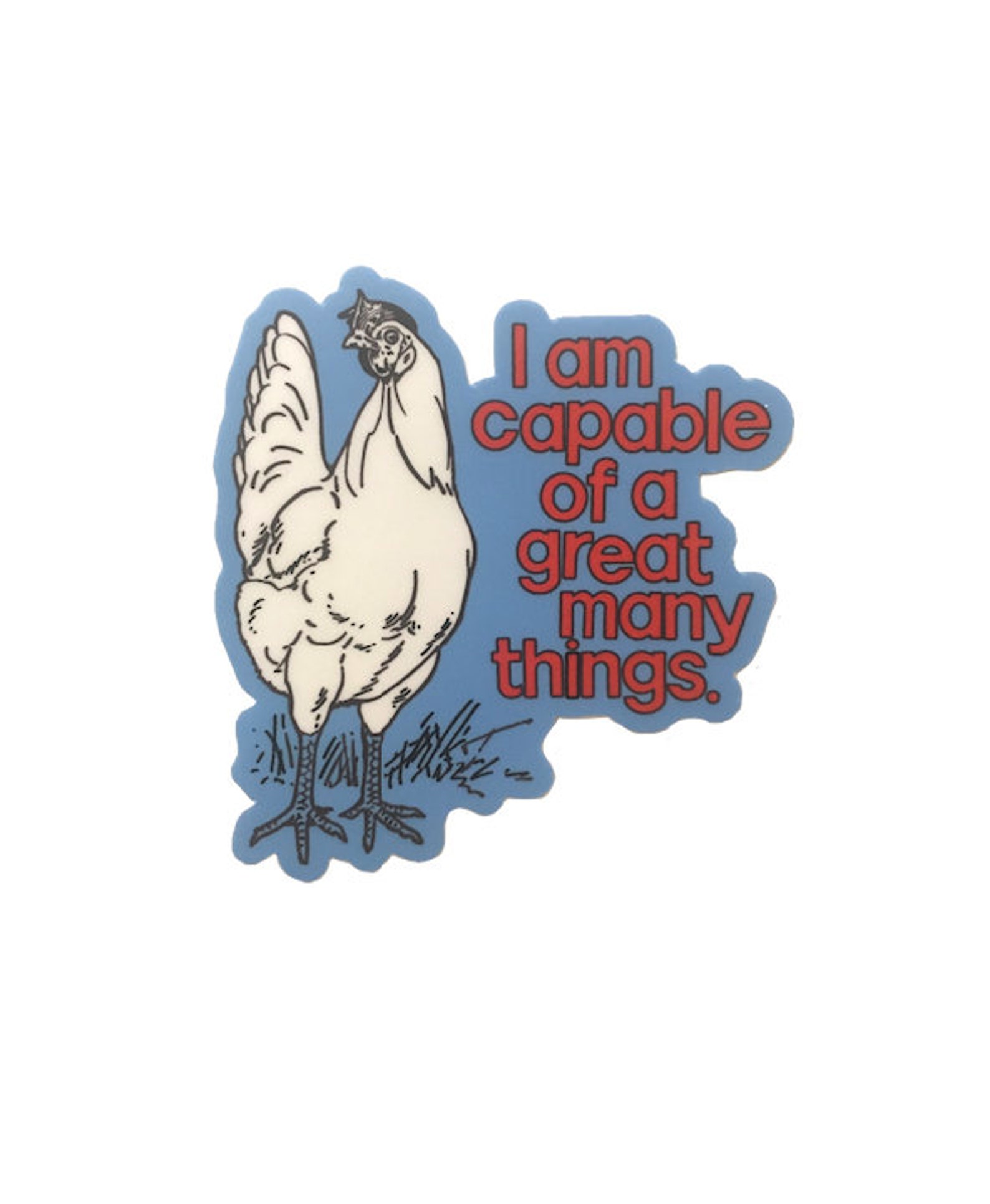 Positive Chicken Sticker / Water Bottle Sticker / Backyard - Etsy