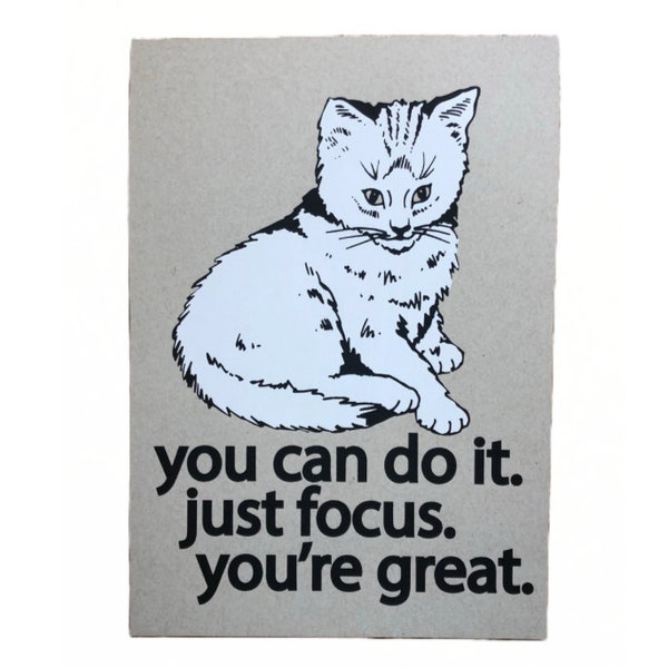 Motivational Cat Poster - Etsy