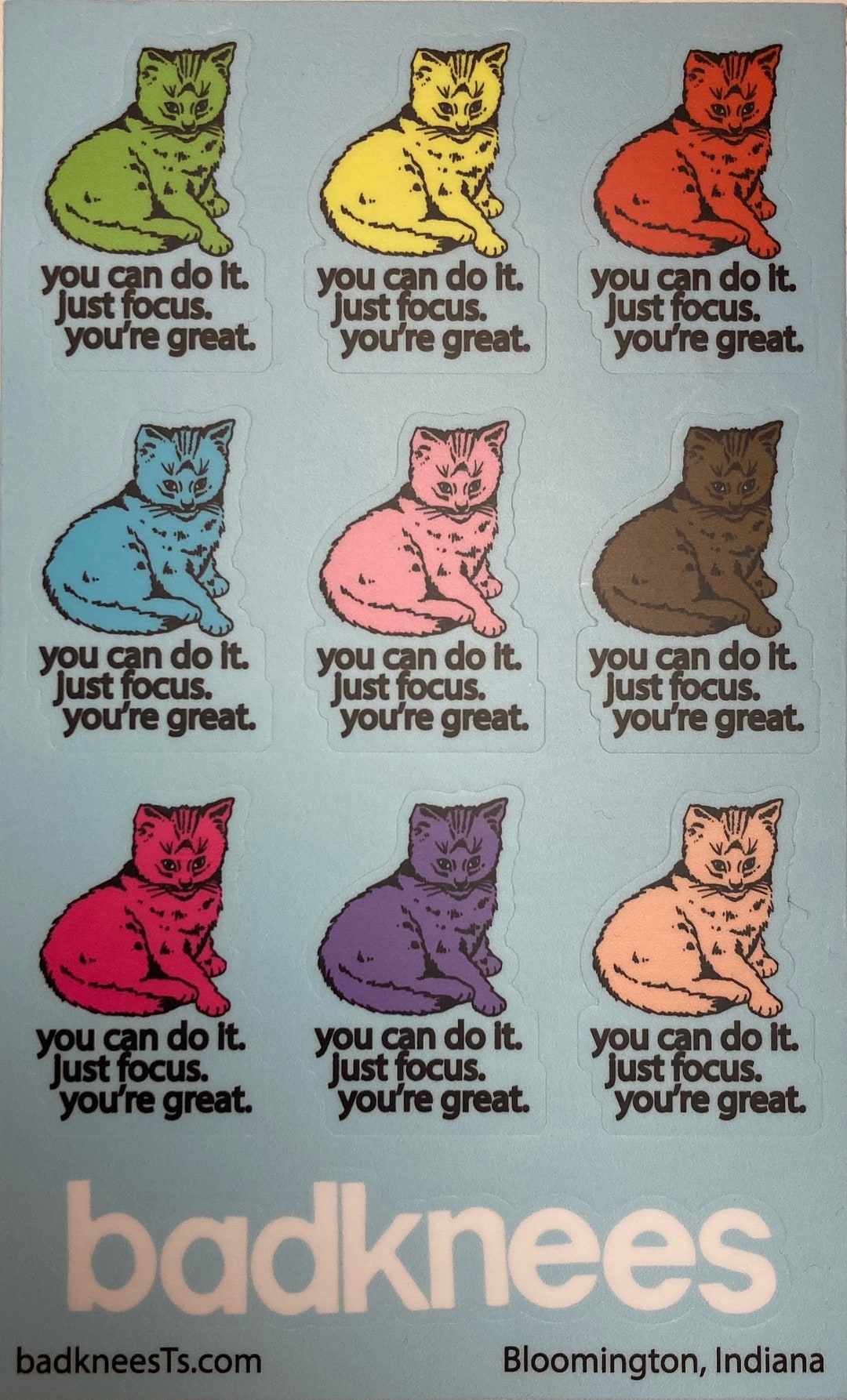 Focus Cat Sticker Sheet Laptop Sticker Pack Focus Cat Vinyl Sticker ...