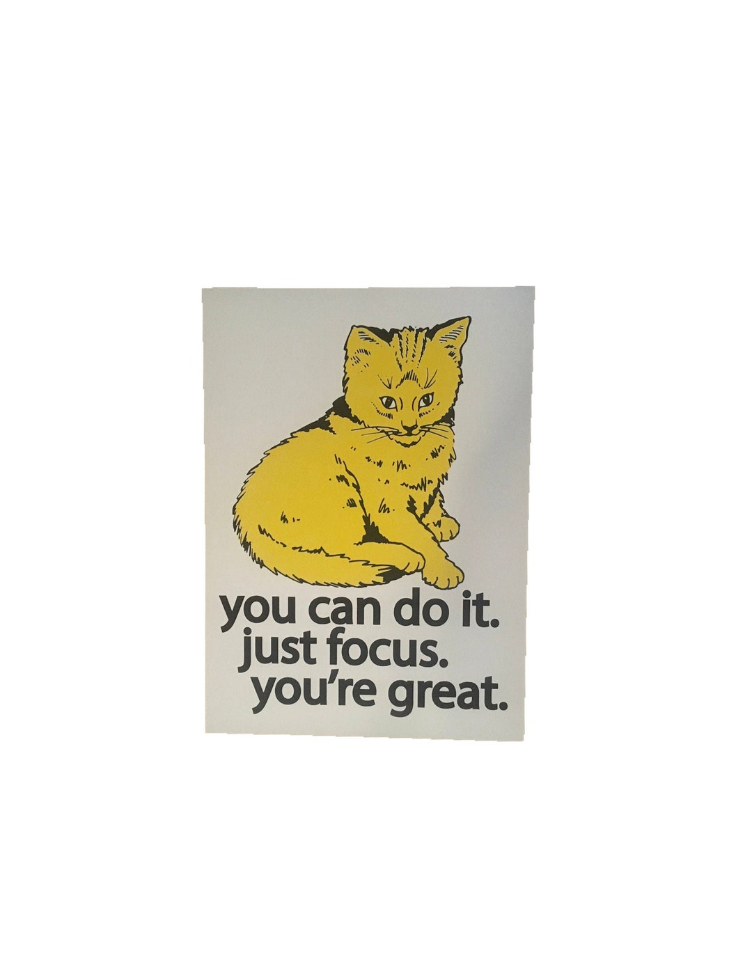FOCUS CAT POSTER | Focus Cat Print | Positive Vibes Poster | Positive ...