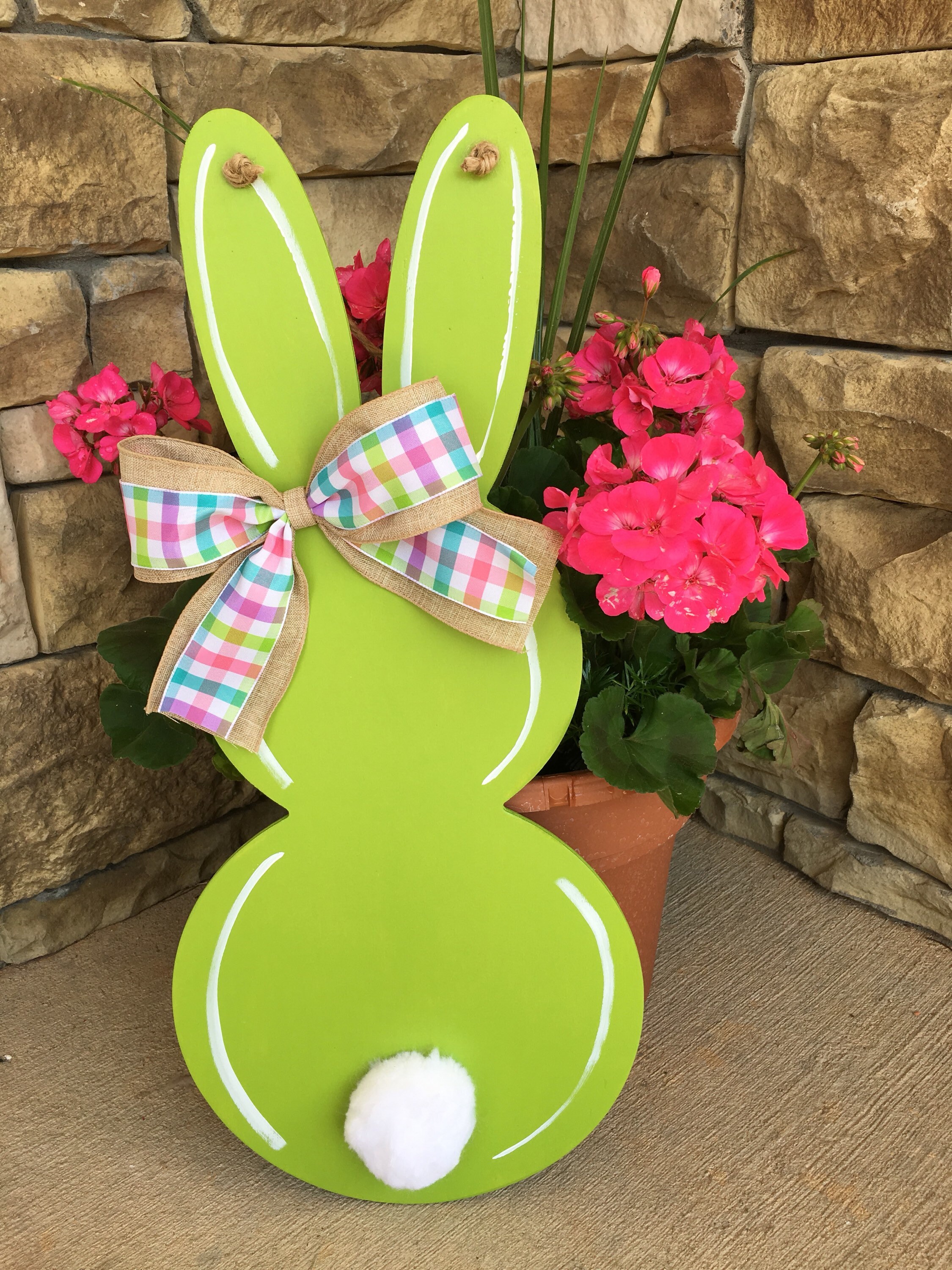 Cottontail Door Hanger Happy Easter Bunny Door Hanger | Etsy