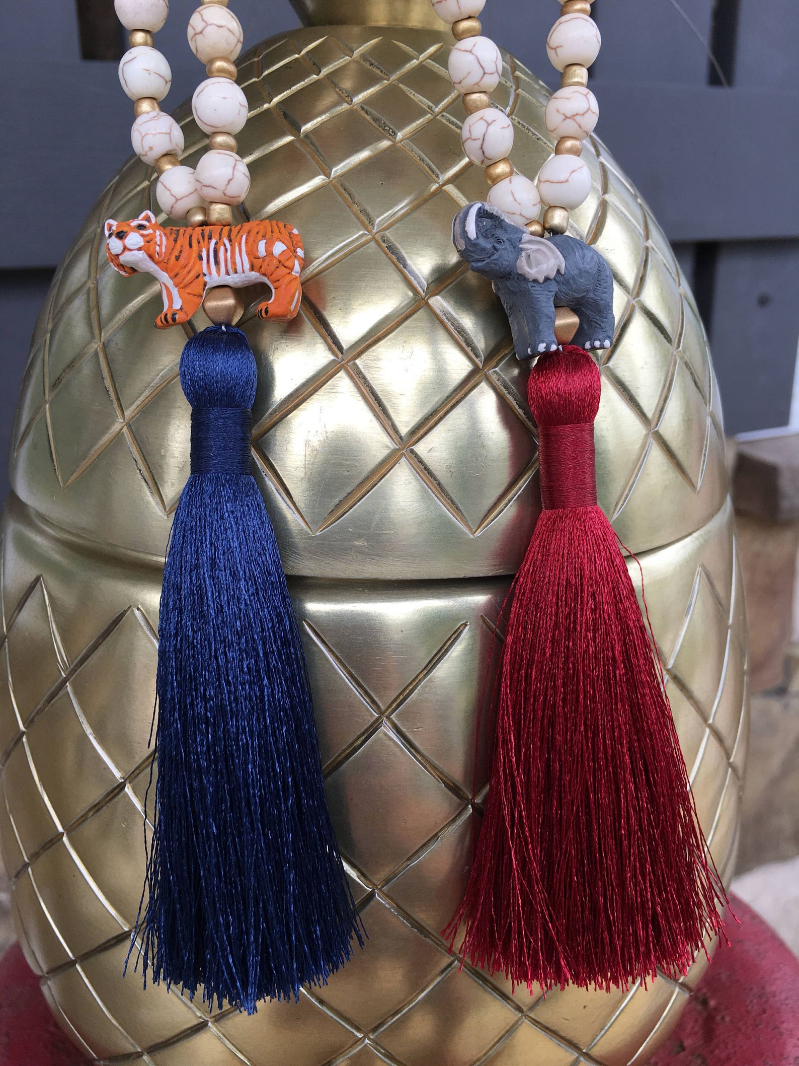 Tide & Tiger Tassel Necklace GameDay Gear Alabama | Etsy