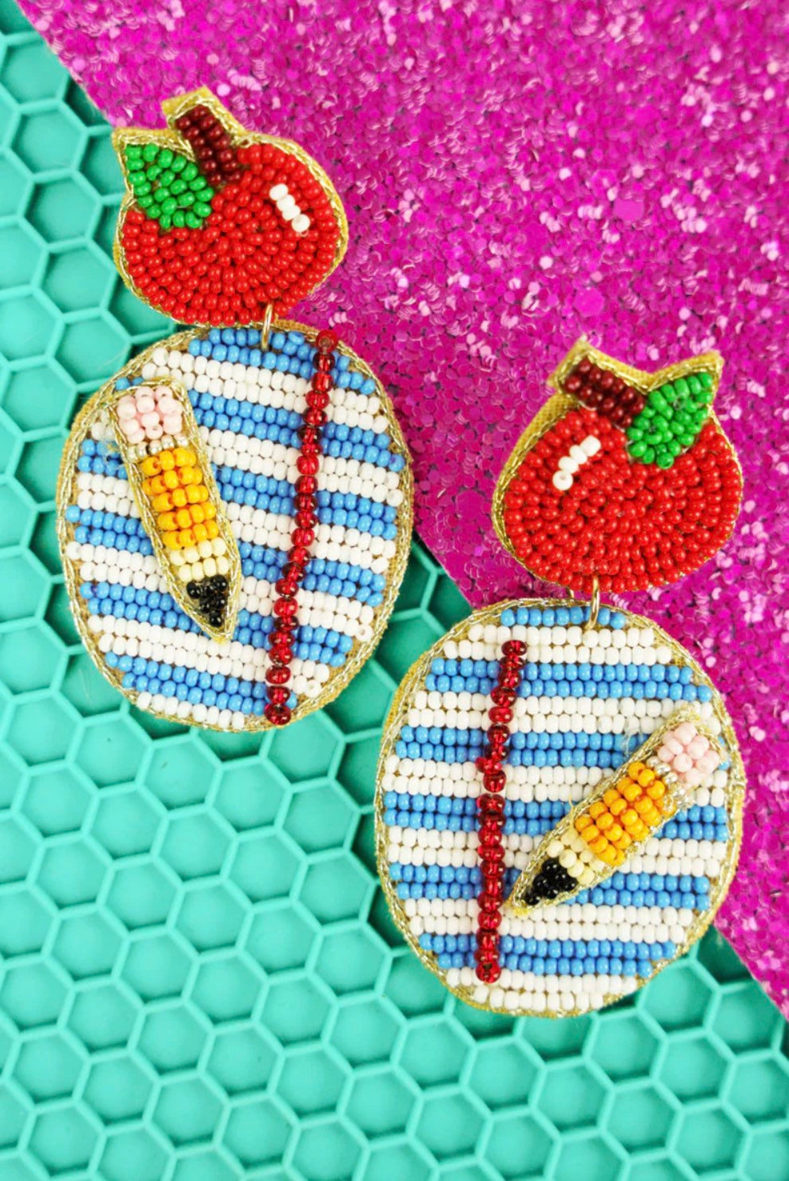 Back to School Embellished Earrings || Teacher Life || Statement ...