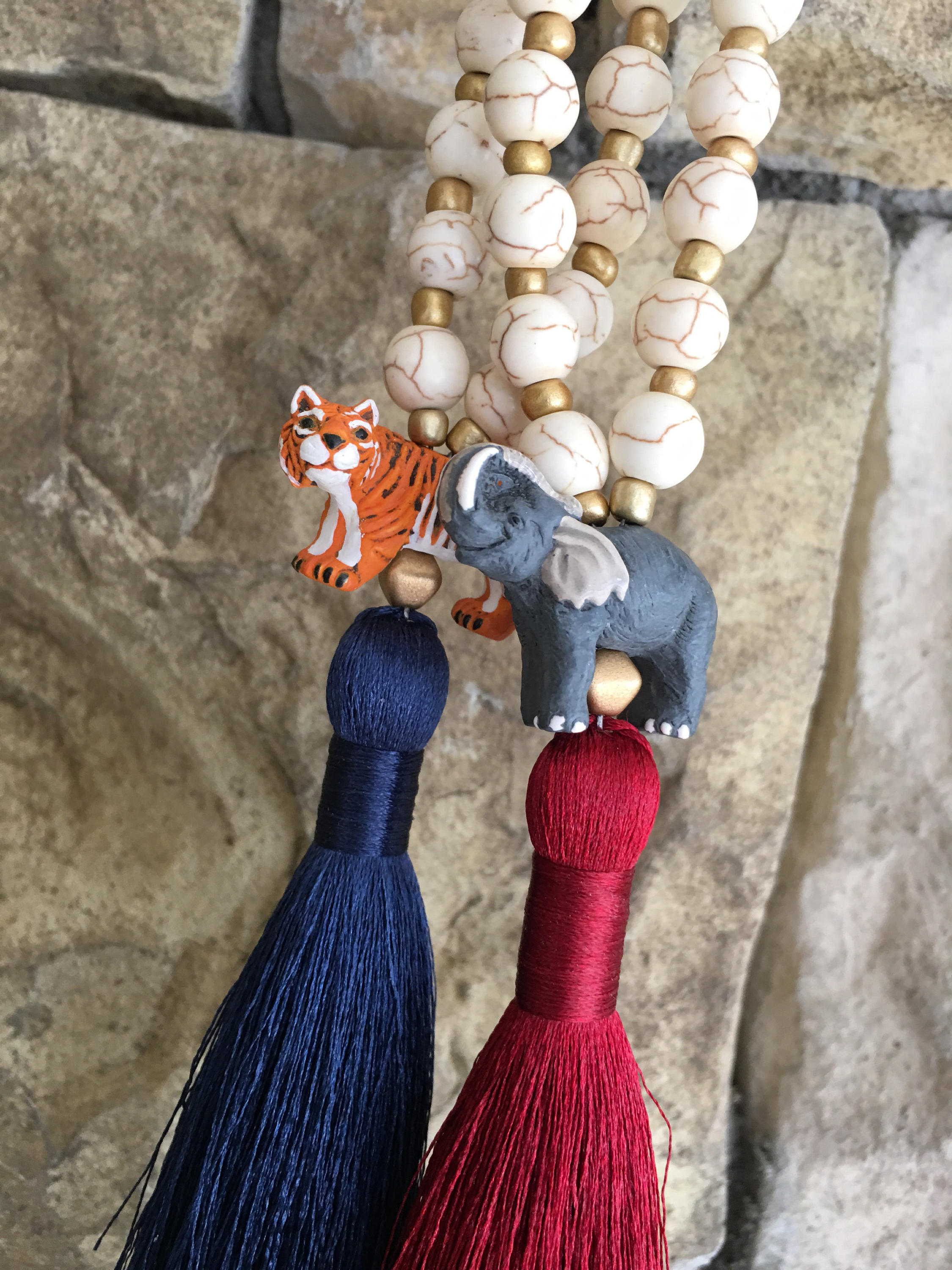 Tide & Tiger Tassel Necklace Gameday Gear Alabama | Etsy