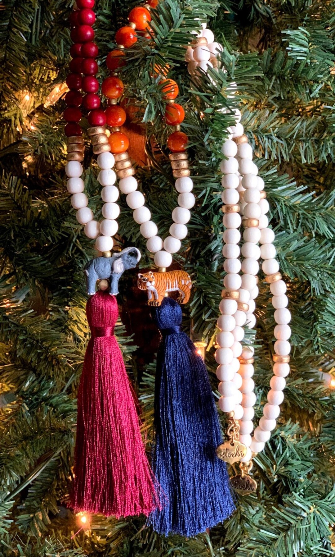 Tide & Tiger Tassel Necklace Gameday Gear Alabama - Etsy