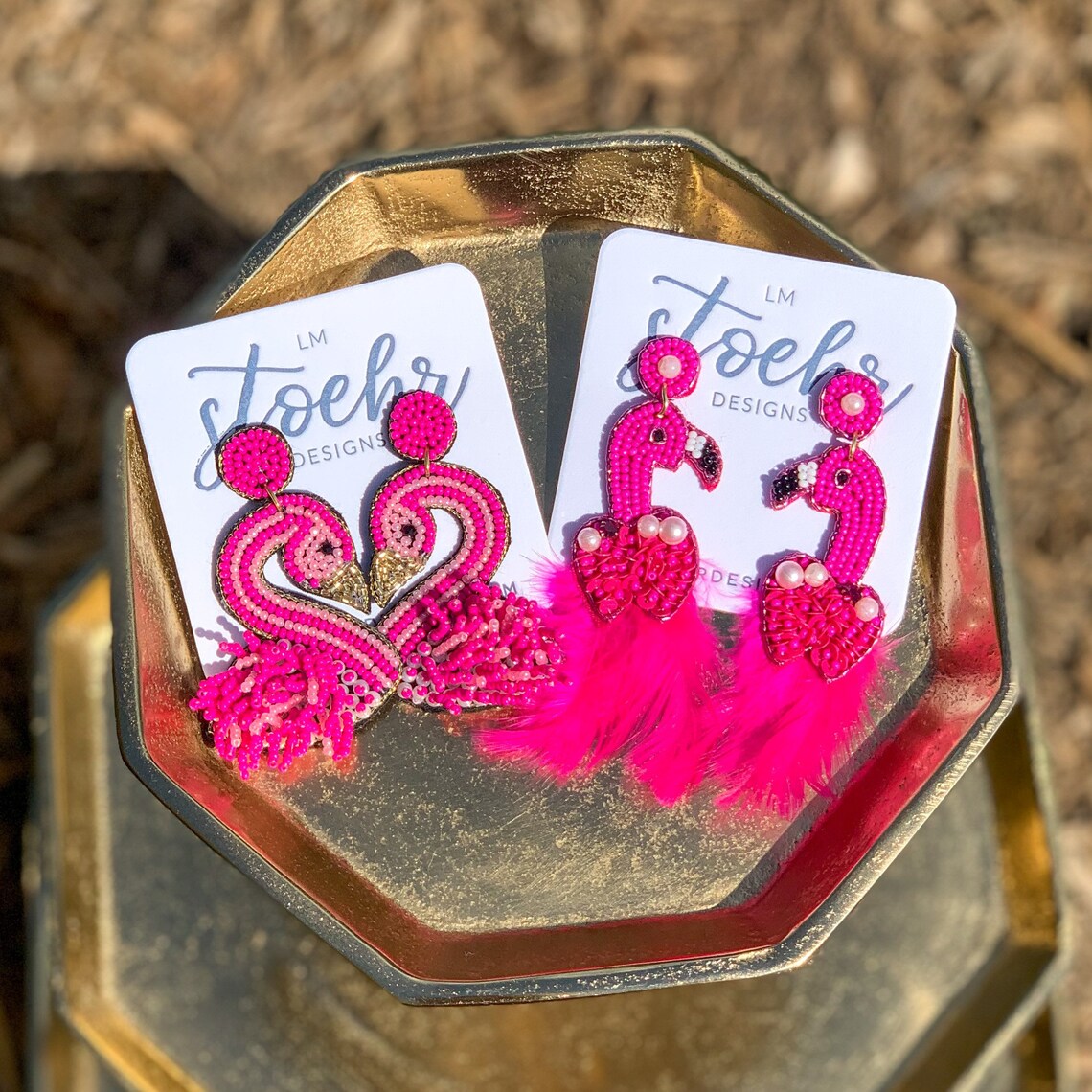 Pink Beaded Flamingo Earrings Flamingo Friday Summer | Etsy