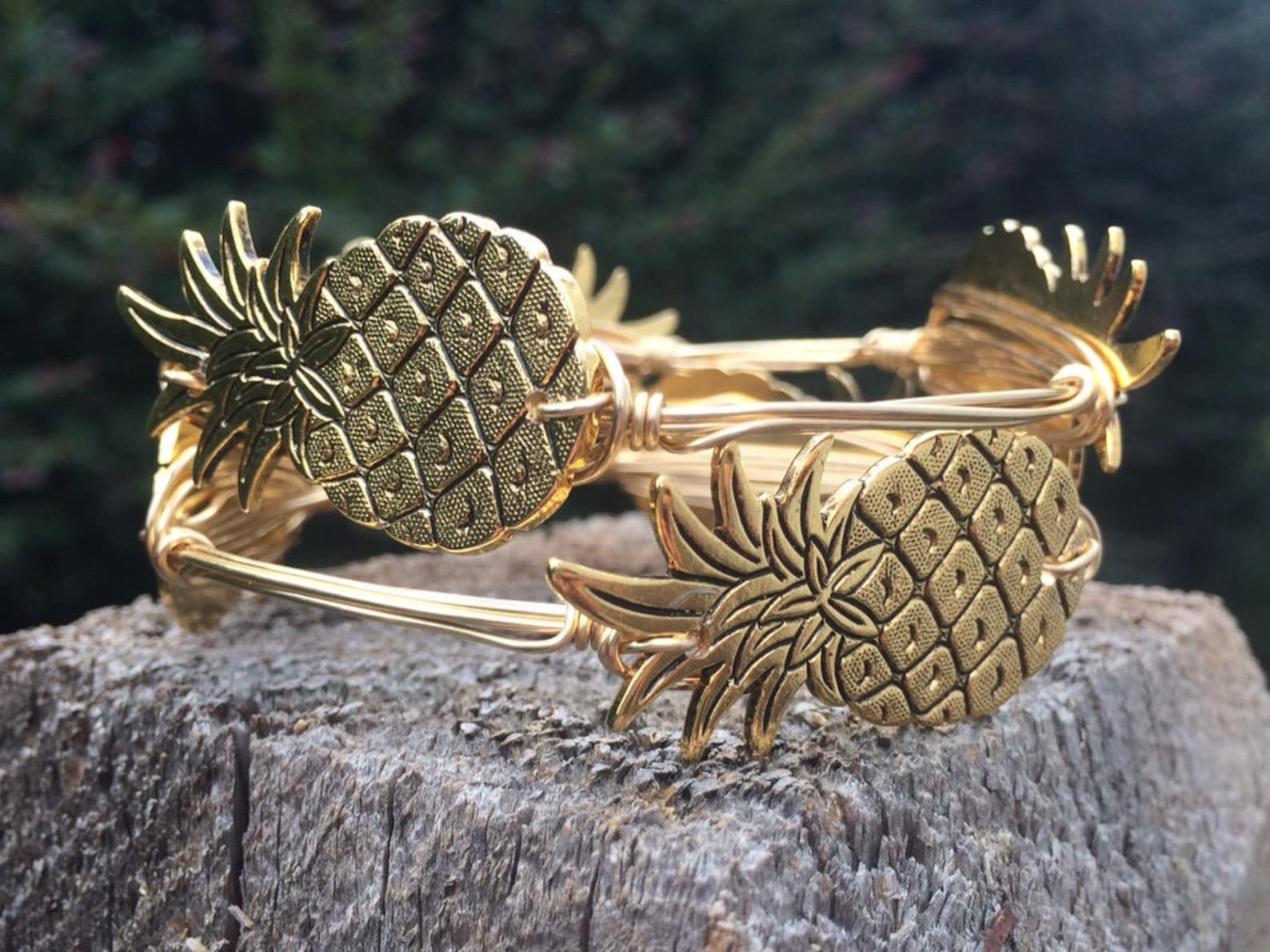 Southern Charmed Pineapple Bangle || Wire-wrapped Pineapple Bangle ...