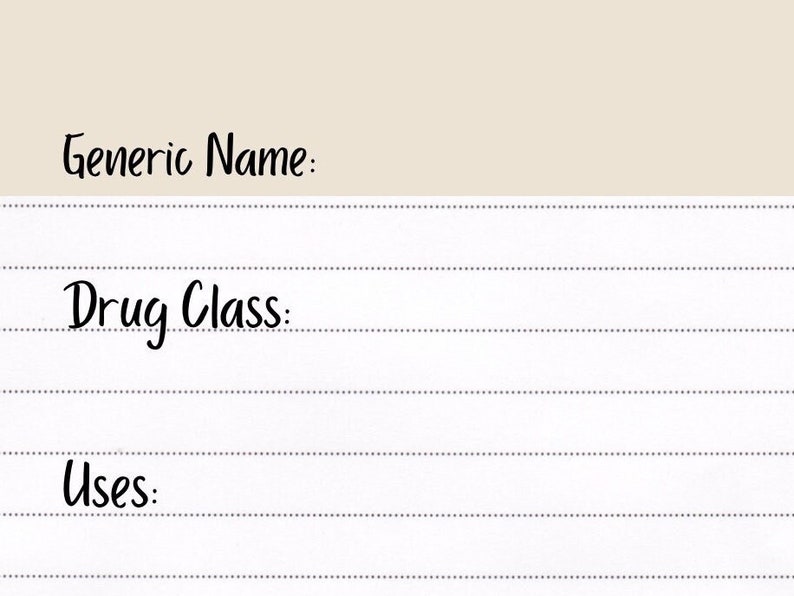 Index Med Card Template - Etsy