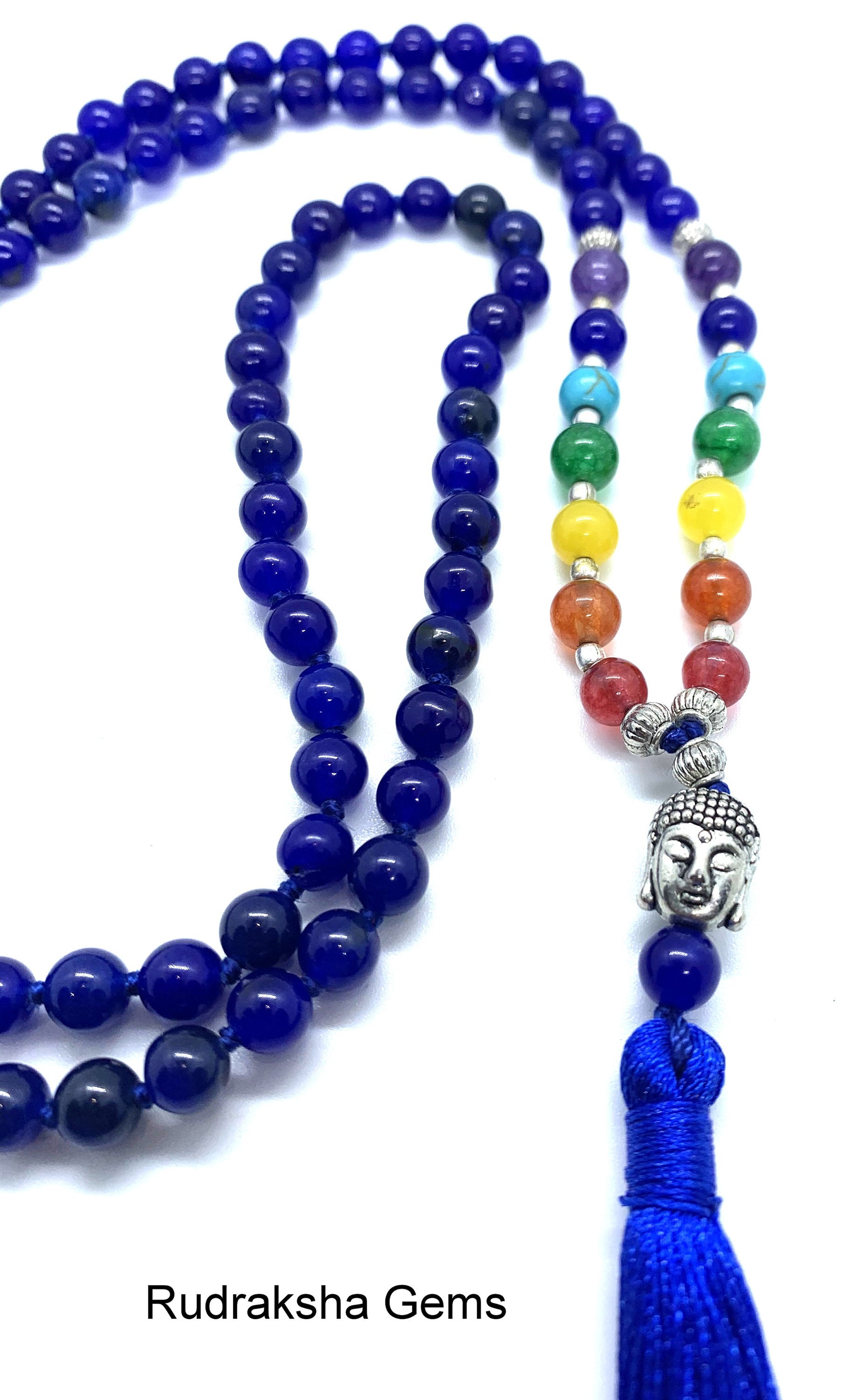 Lapis Lazuli 7 CHAKRA Premium Tassel Mala Gem Stones Japa | Etsy