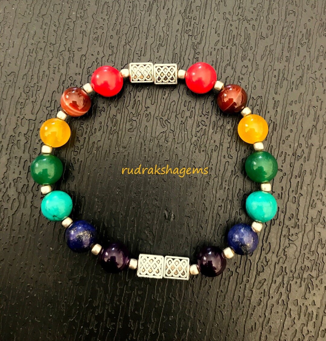 7 Chakra Bracelet, Chakras, NATURAL Healing Crystals, Mandala Bracelet ...