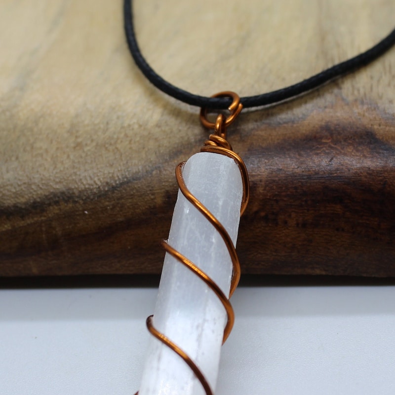 Copper Selenite Pendant - Etsy UK