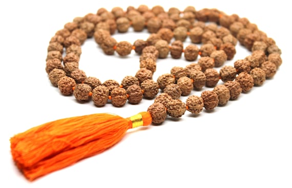 10MM Rudraksha Mala Yoga Meditation Hindu Prayer Beads 1081 Rudraksha Beads Mala With Yellow Tassel Rudraksh Mala Boho Rosary Authentic Etsy