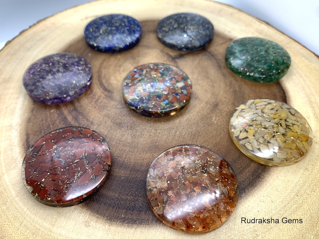 Orgone Reiki Set of 7 Chakra Healing Domes, Orgone Energy 7 Chakra ...