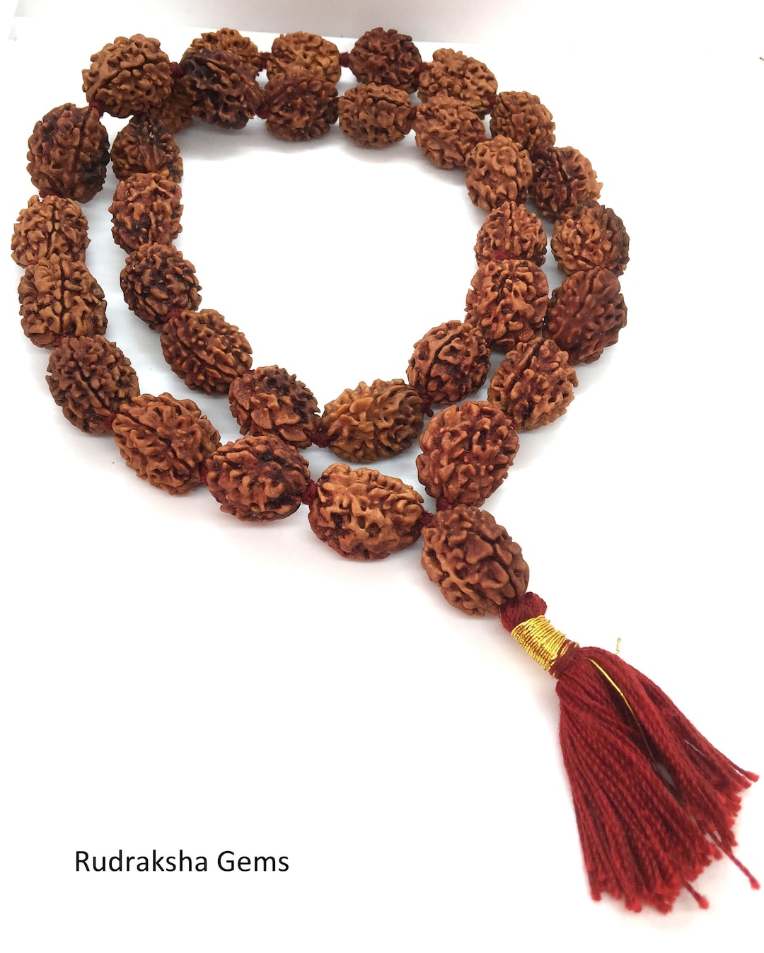3 Three Mukhi Rudraksha Mala Kantha Surya Agni Siddha Mala 33 +1 ...
