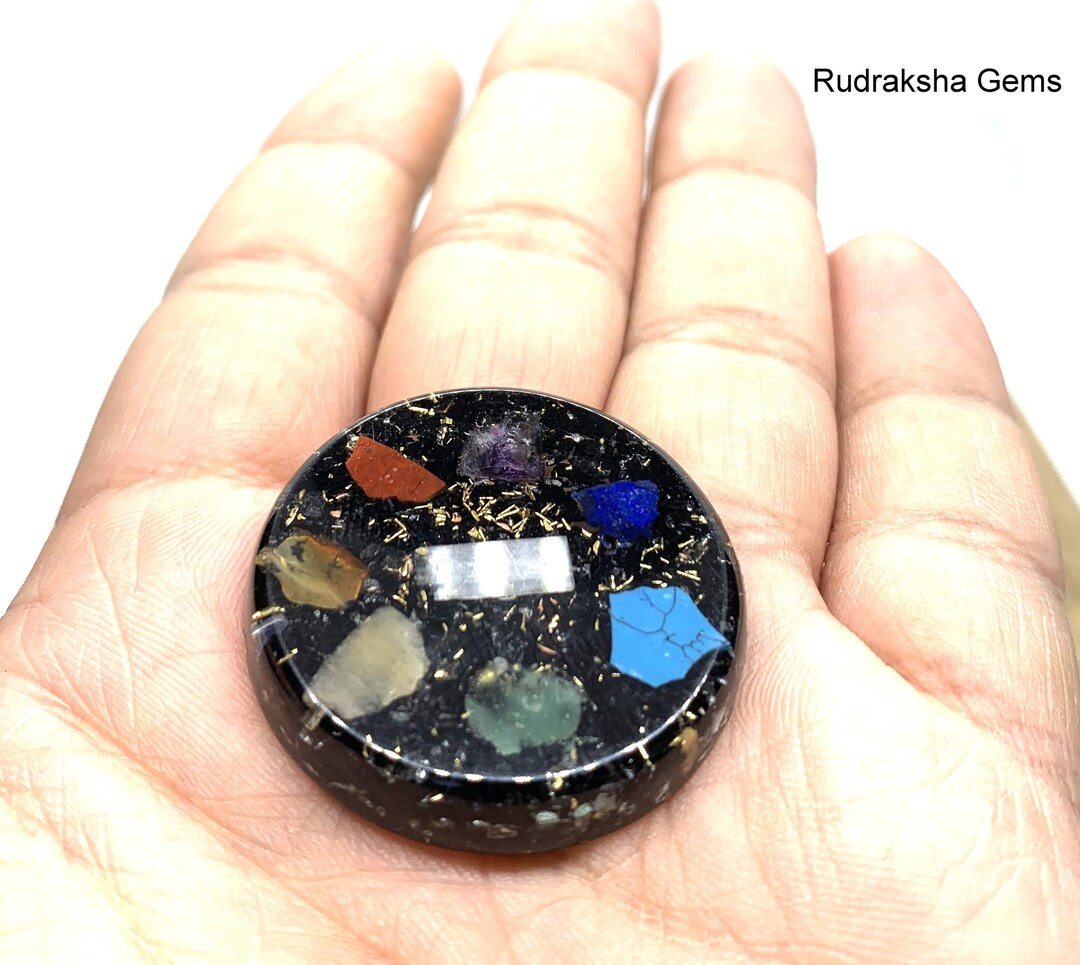 Black Tourmaline Orgone Phone Button Reiki Energy Charged , Orgone 5G ...