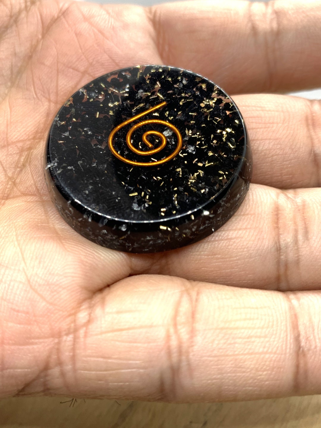Black Tourmaline Orgone Phone Button Reiki Energy Charged , Orgone 5G ...
