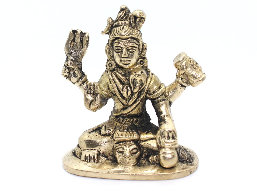 Small Brass Antique Shiva Statue, Sittng Brass Shiva Idol, Lord Siva ...