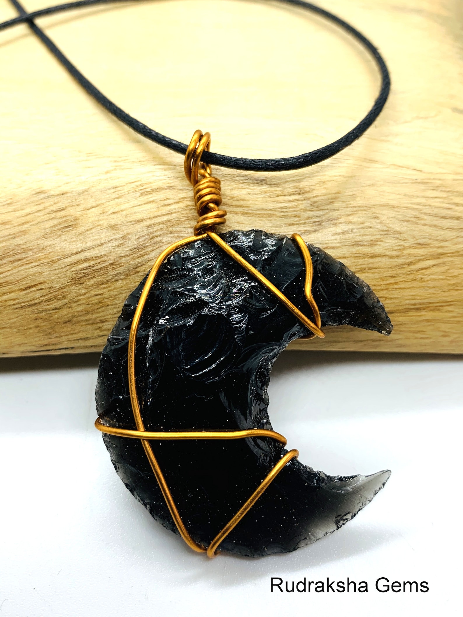 Black Obsidian Pendant Obsidian Crystal Protection Necklace - Etsy UK