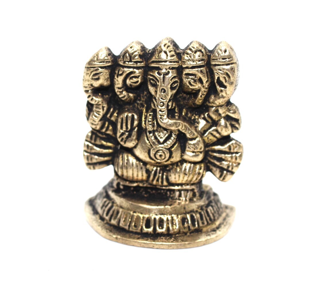 Small Ganesha Statue in Brass, 4 CM Brass Ganesh Idol Small, Ganapati ...