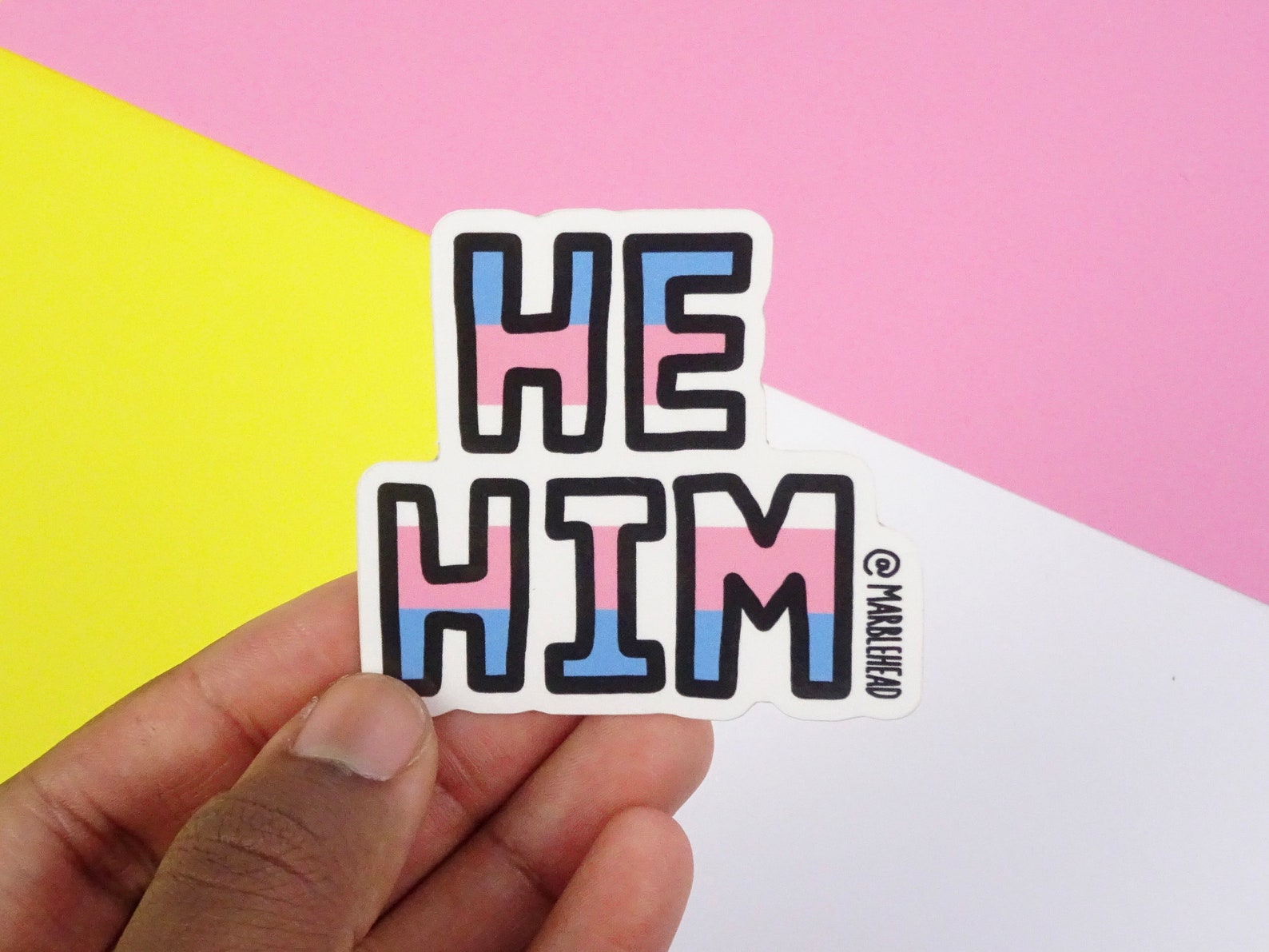 Pronouns Sticker He/him Sticker LGBTQ Sticker Die Cut Queer Sticker ...