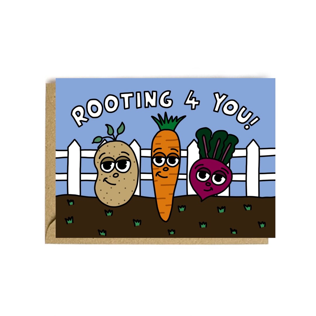 Rooting for You Card: Hand Illustrated Recycled Card - Etsy