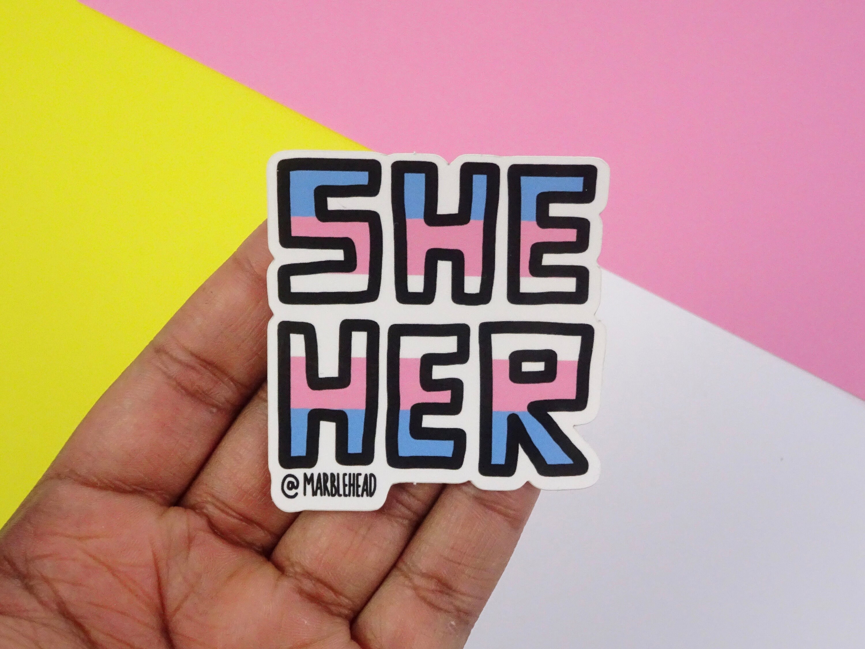 Pronouns Sticker She/her Sticker LGBTQ Sticker Die Cut Queer Sticker ...