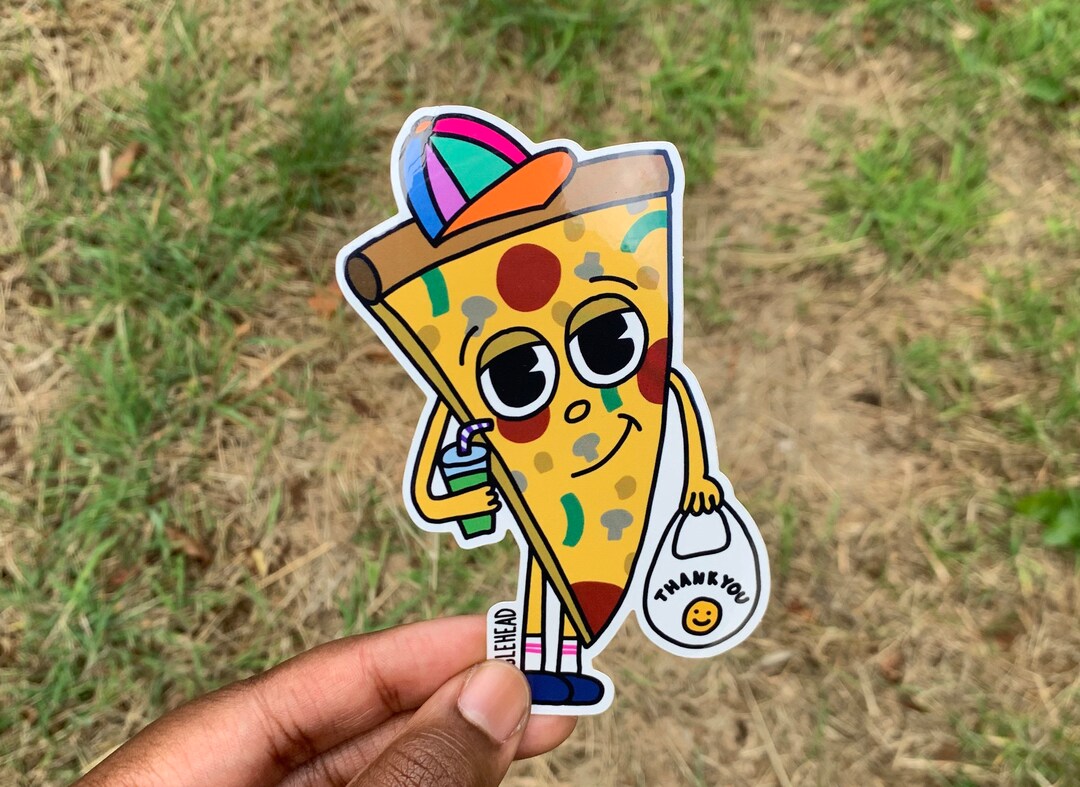 Pizza Sticker Food Sticker Weird Funny Sticker Pattern Sticker Vinyl ...