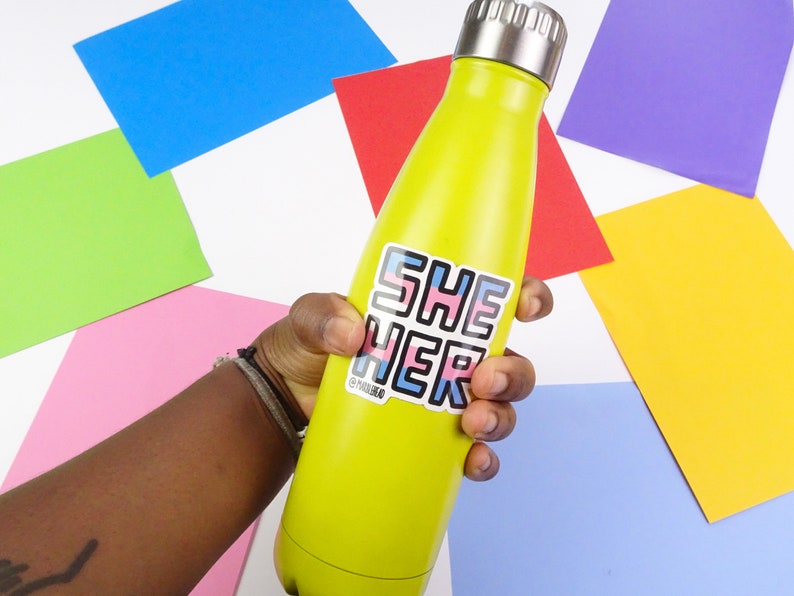 Pronouns sticker She/her sticker LGBTQ sticker Die cut | Etsy