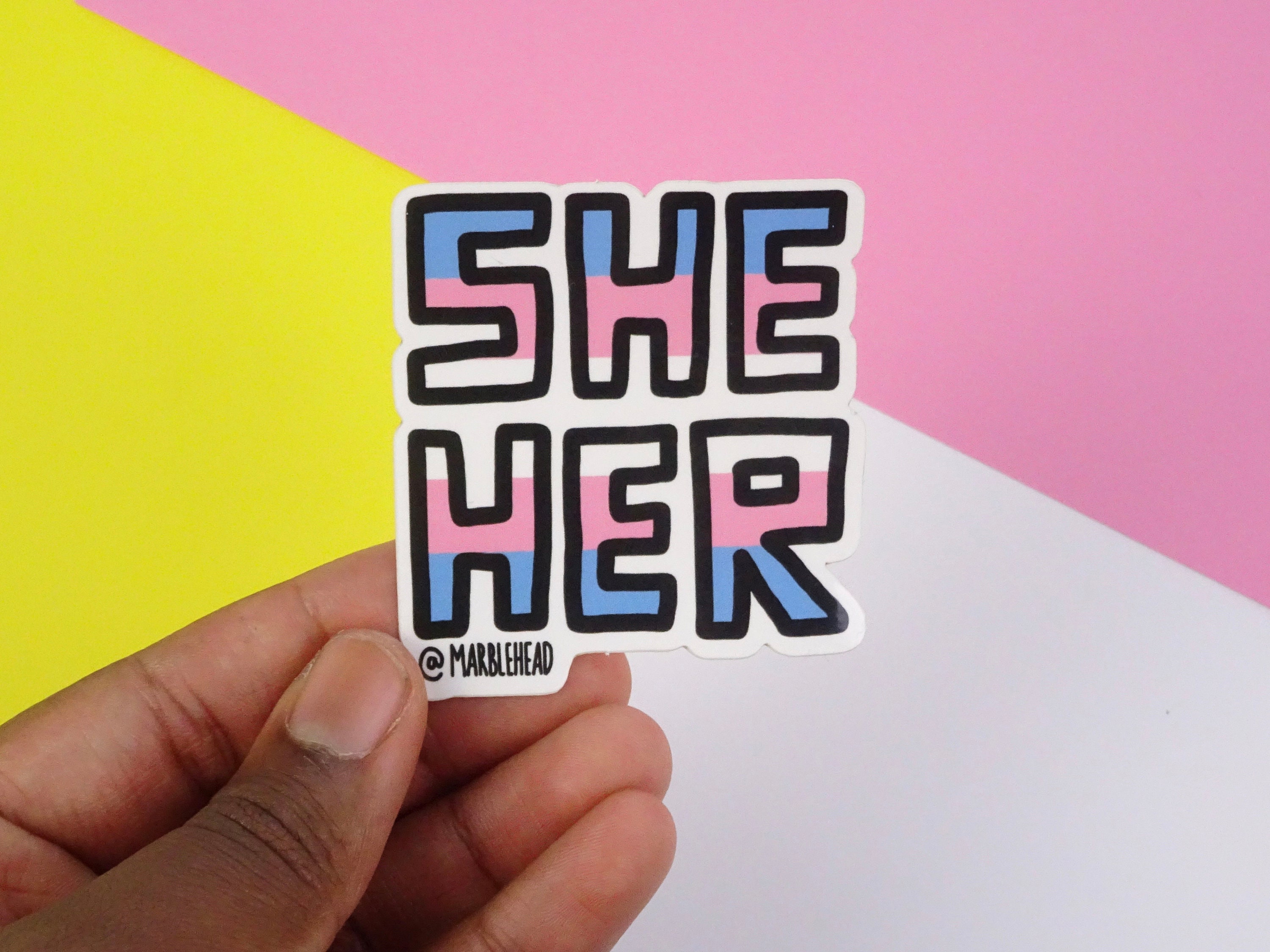Pronouns Sticker She/her Sticker LGBTQ Sticker Die Cut Queer Sticker ...