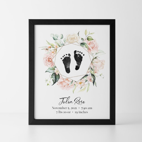 Baby Footprint Art - Etsy