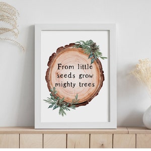 Woodland Nursery Print From Little Seeds Grow Mighty Trees - Boho ...