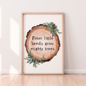 Woodland Nursery Print From Little Seeds Grow Mighty Trees - Boho ...