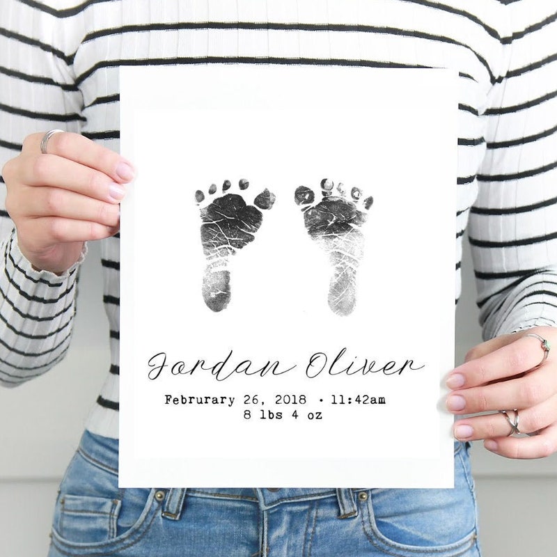 Baby Footprint Art - Etsy