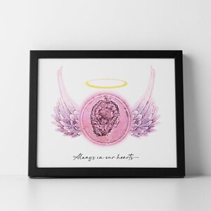 Personalized Embryo Art Angel Wings With Halo IVF Gift Embryo Loss of ...