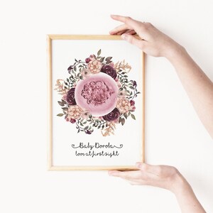 Dusty Pink Floral Nursery Print Custom Embryo Watercolor Digital Art ...