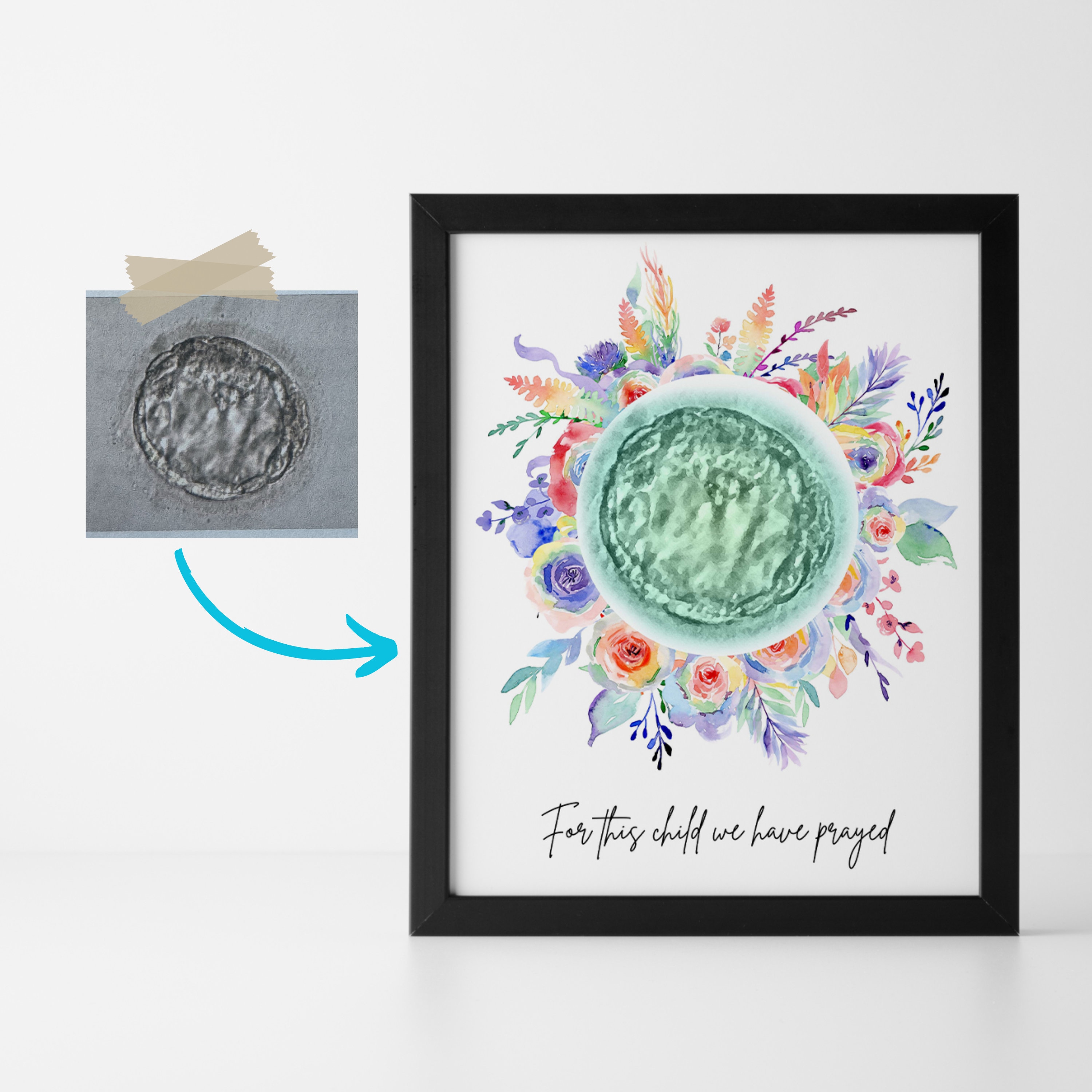 Rainbow Baby Gift Custom Embryo Art Embryo Painting Personalized IVF ...
