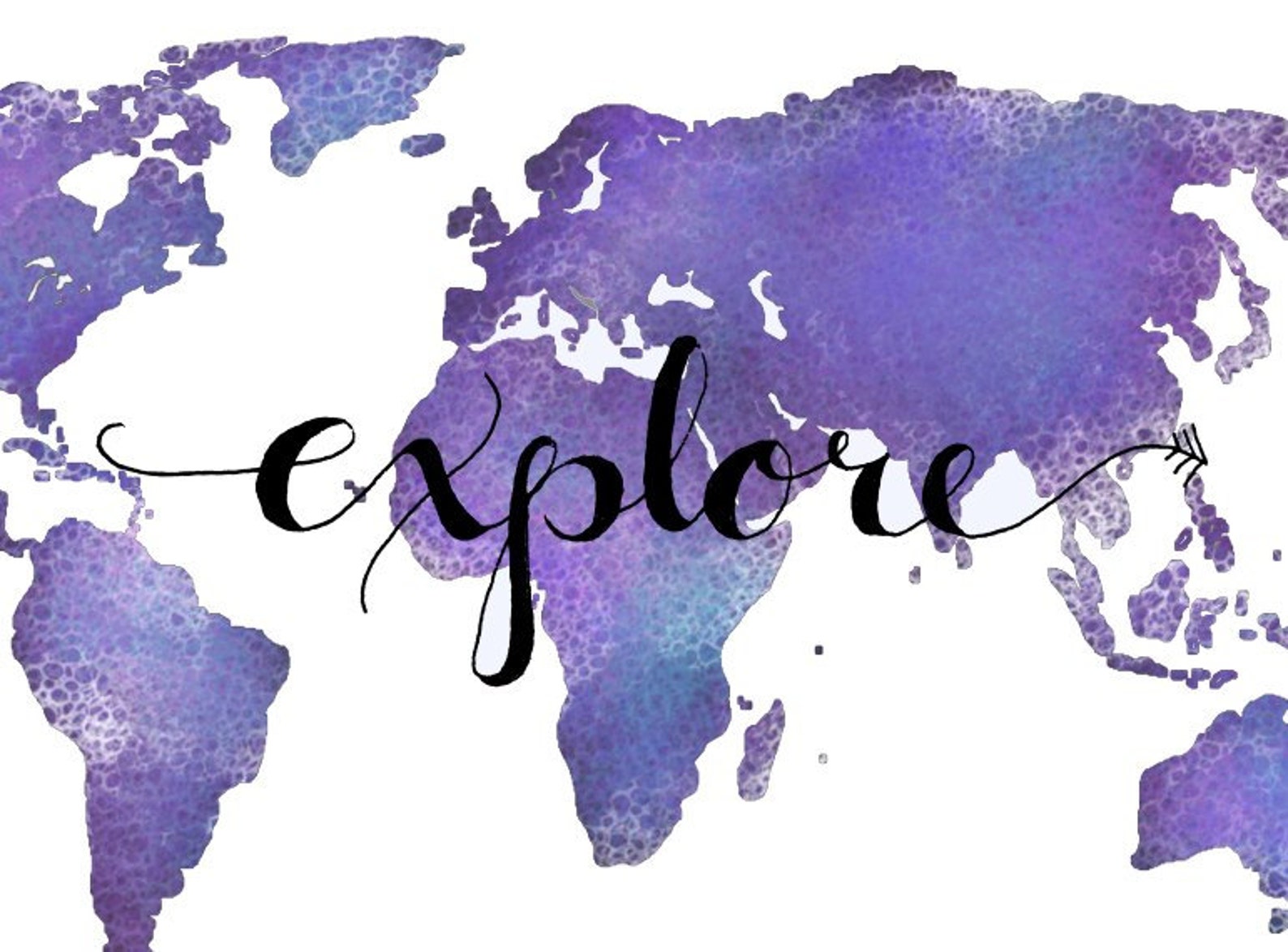 Map of the World Travel Art Print Gift for Travelers World | Etsy