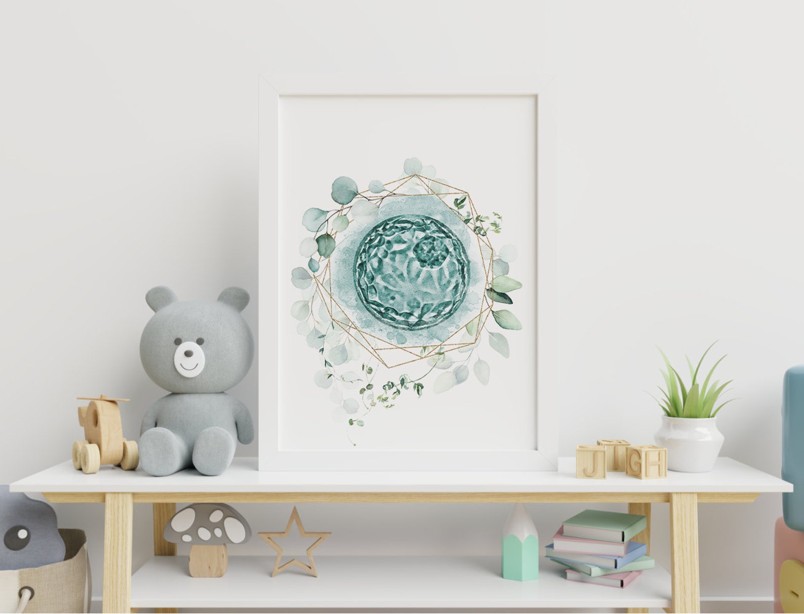 Embryo Art Custom Nursery Art Embaby Watercolor Eucalyptus Print - IVF ...