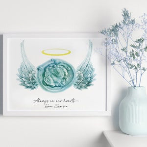 Personalized Embryo Art Angel Wings With Halo IVF Gift Embryo Loss of ...