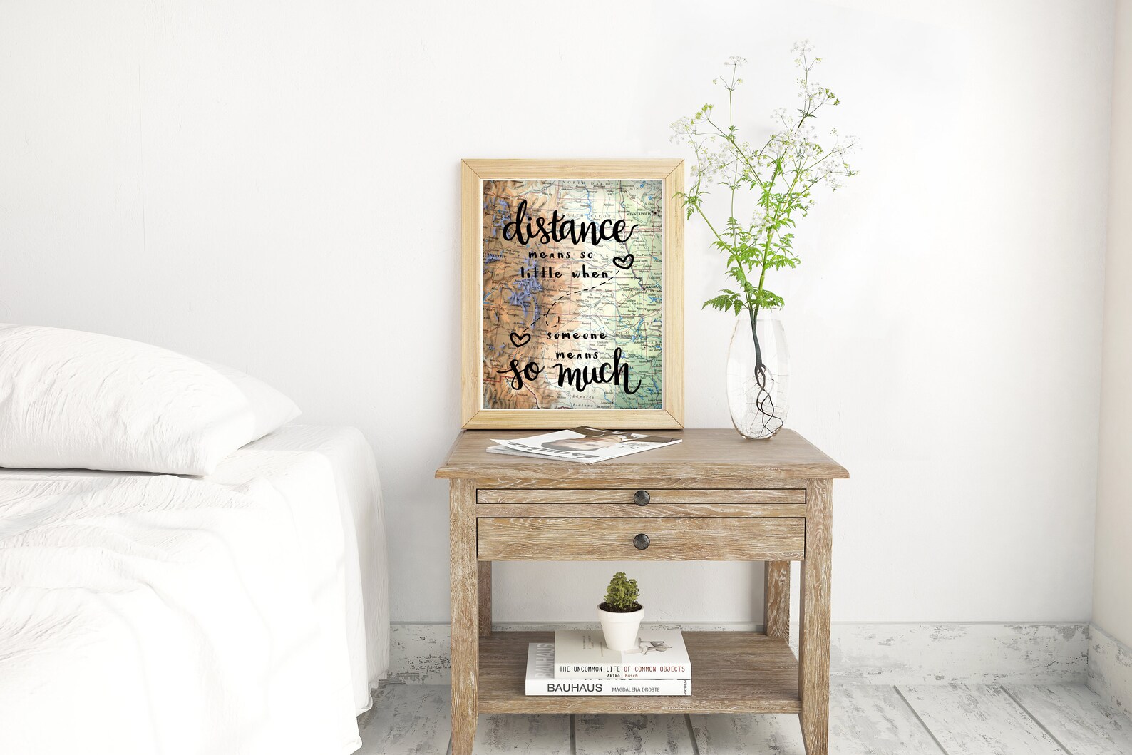 Custom Map Print Long Distance Relationship Gift - Long Distance Friend ...